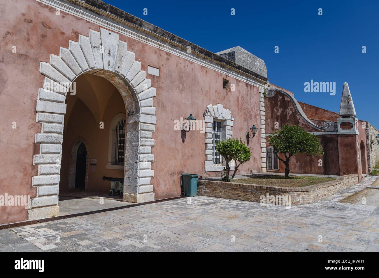 Inside Old Venetian Fortress in Corfu town on a Greek island of Corfu ...
