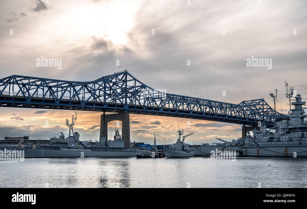 A beautiful view of the Battleship Cove Museum in Fall River ...