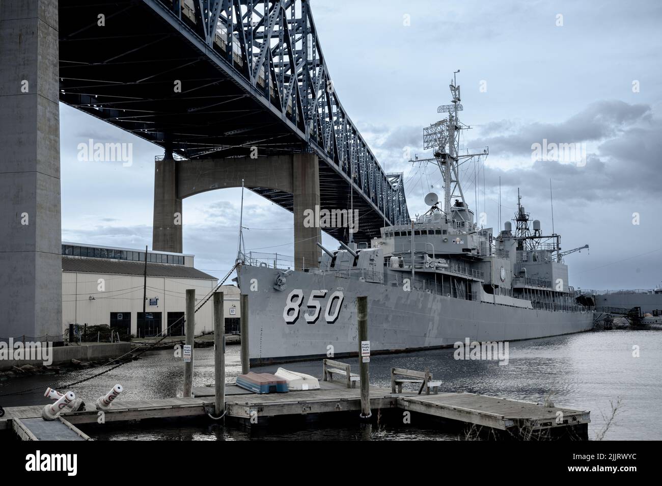 The USS Joseph P. Kennedy Jr destroyer in Battleship Cove Museum, Fall ...