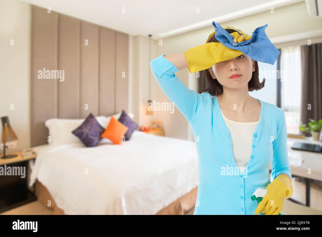 Asian housewife tired housework hi-res stock photography and images - Alamy