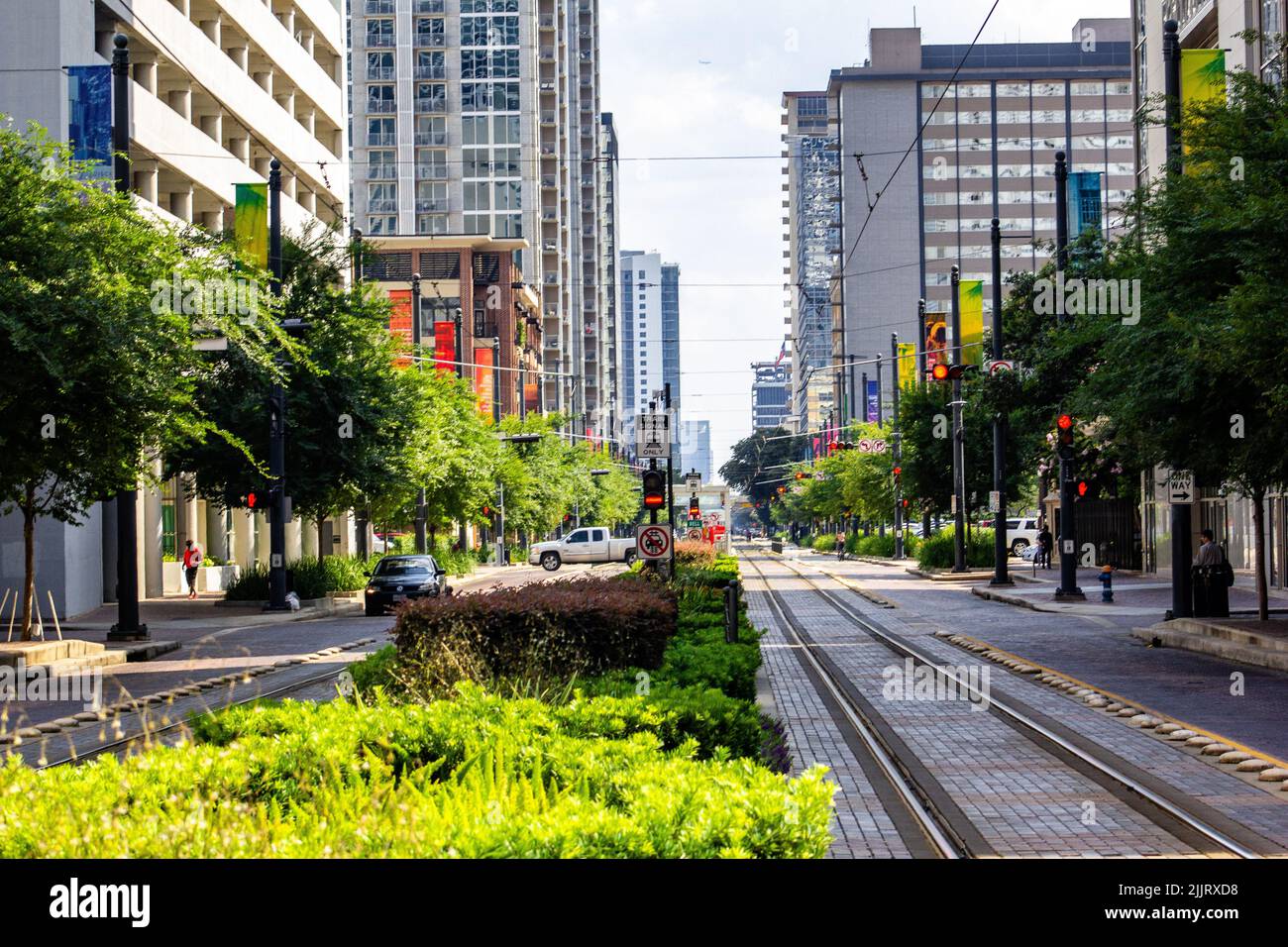 A city street in downtown Houston Texas on a summer day Stock Photo - Alamy