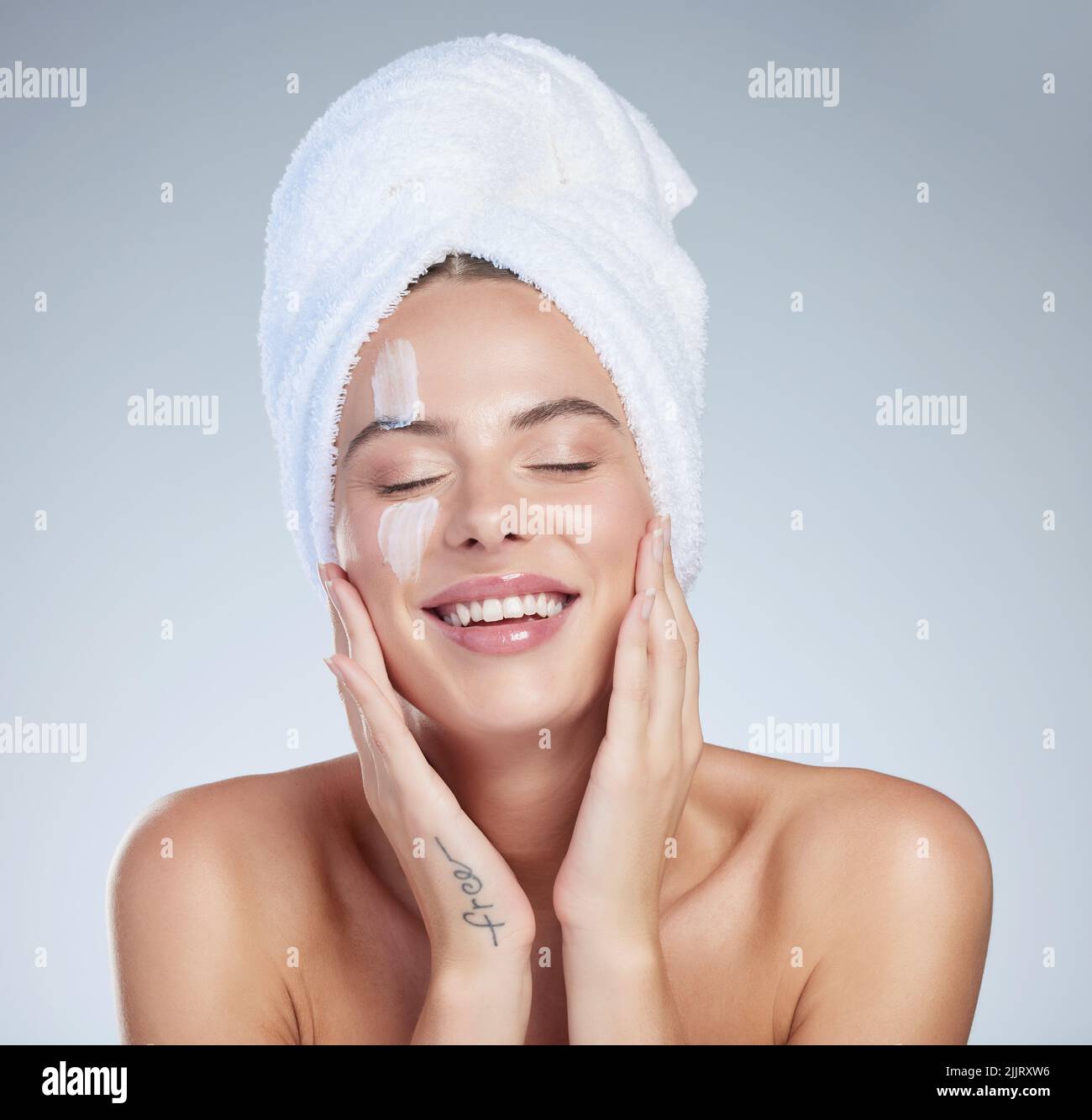 I CAN keep my hands to myself. Studio portrait of an attractive young ...