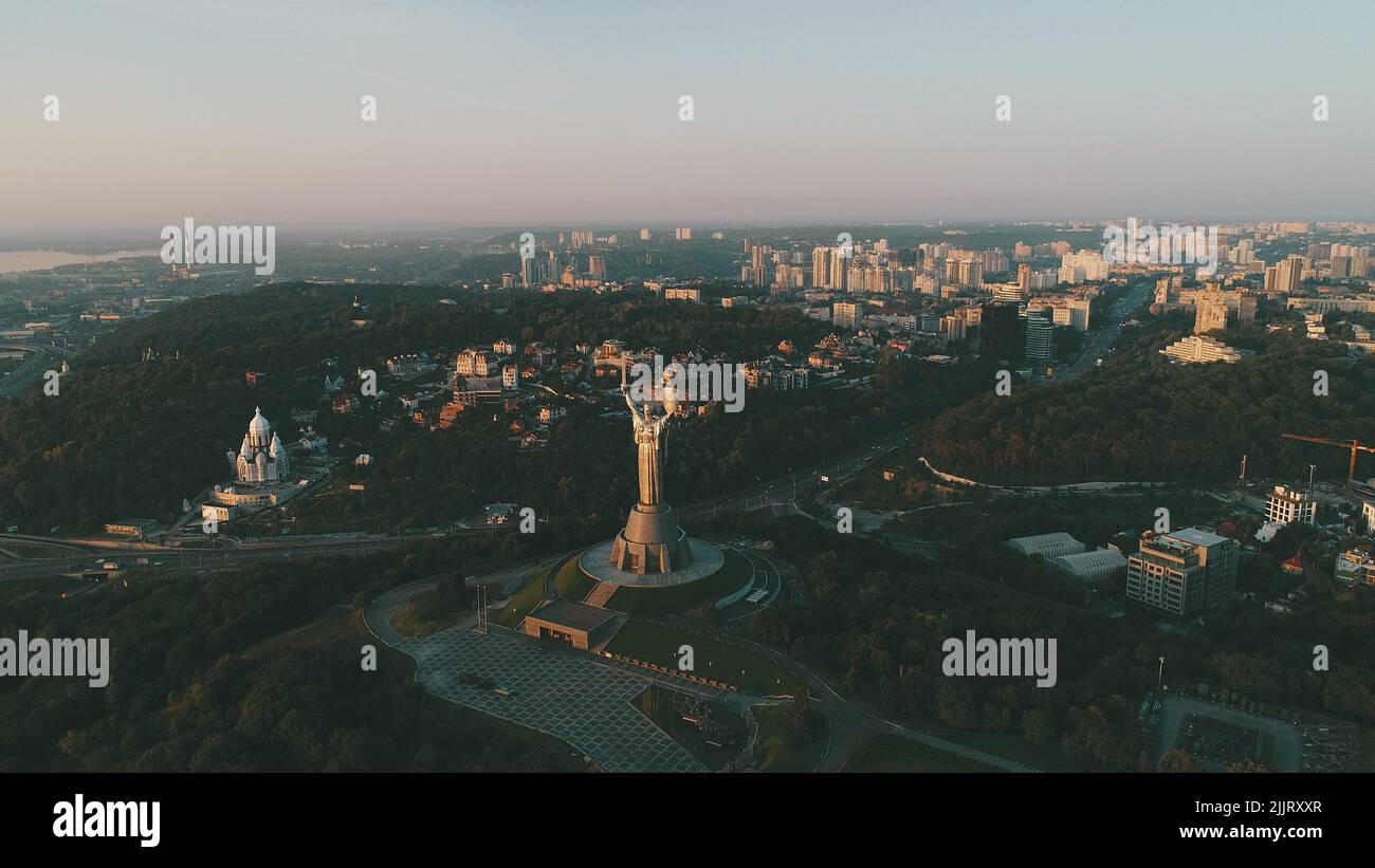 Mother Motherland monument in Kiev. Historical sights of Ukraine Stock ...