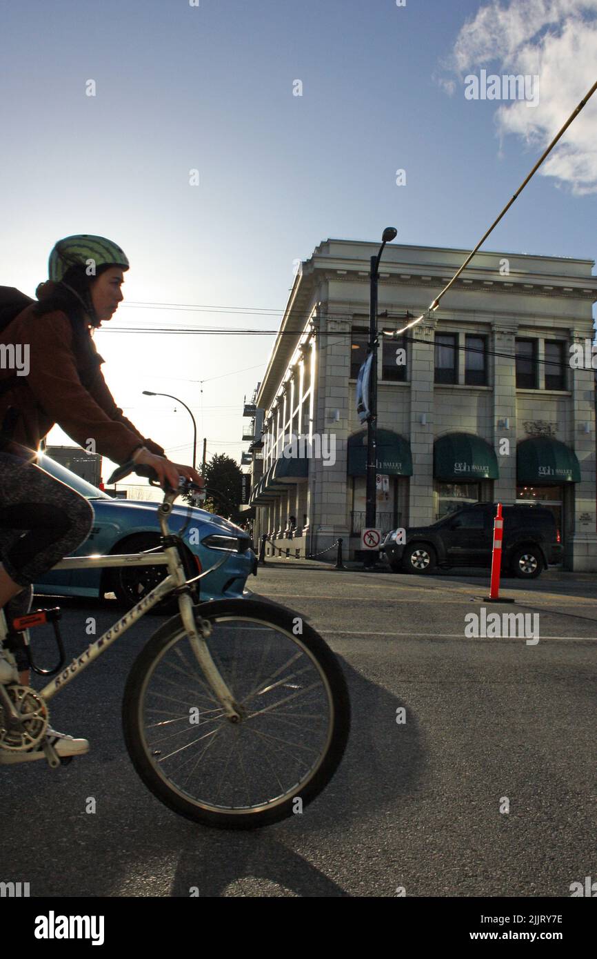 A photo of a young woman is riding a bike in Mount Pleasant ...