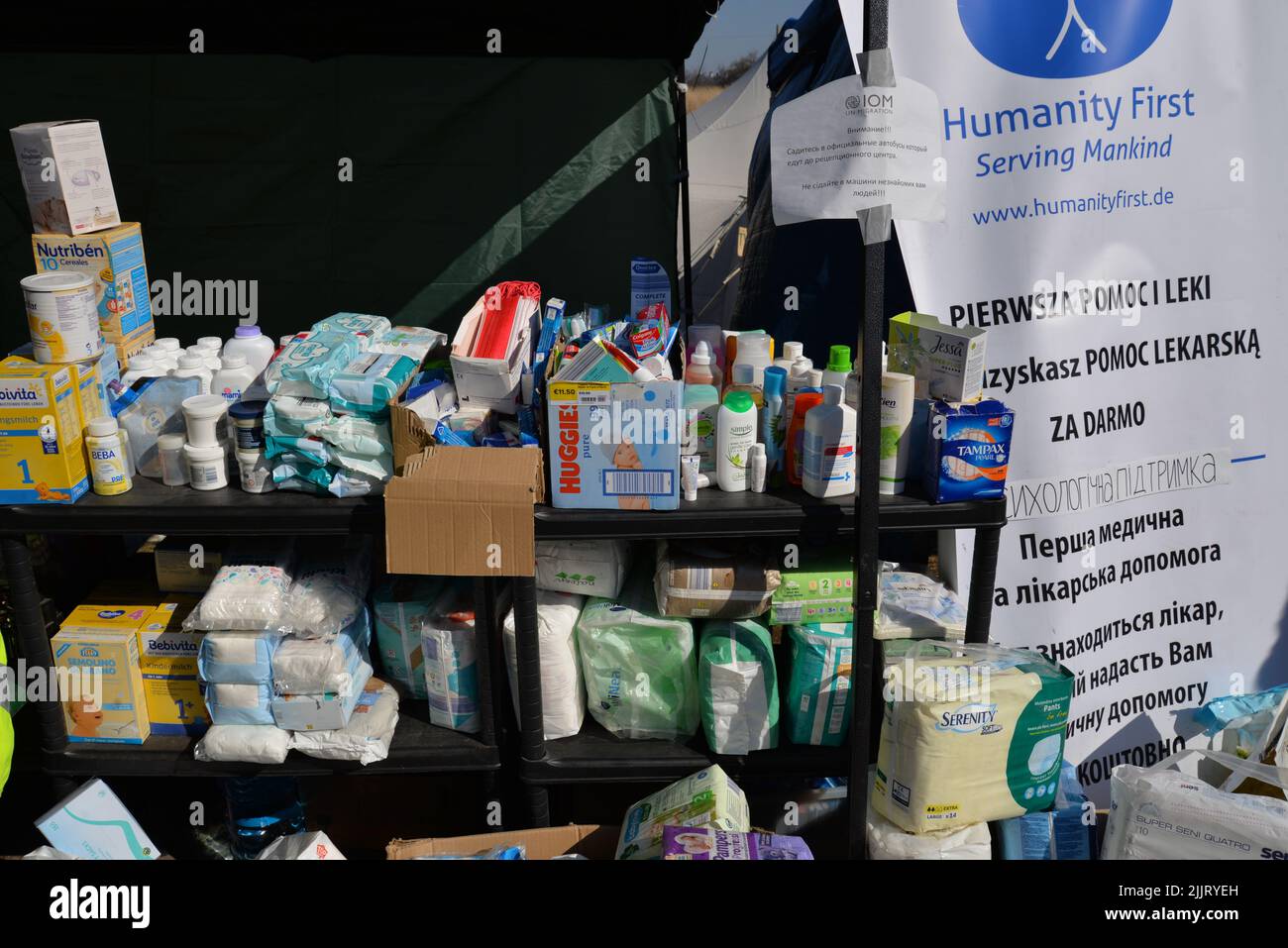The humanitarian aid at Ukraine Refugee Welcome Centre in Medyka ...