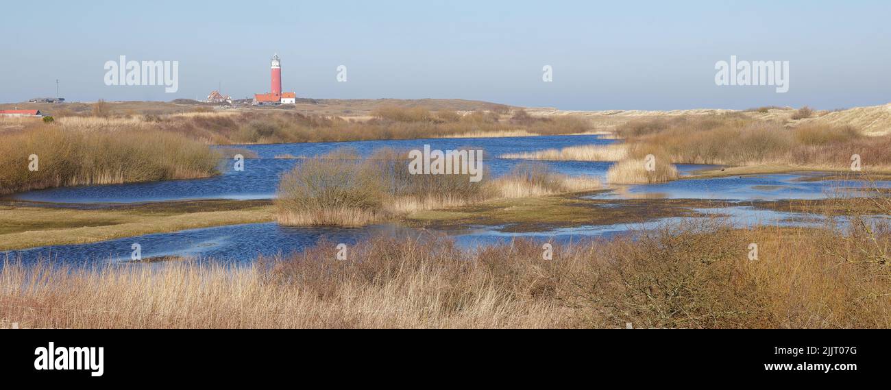 A scenery of Lighthouse Texel in the north of Texel Island, the ...