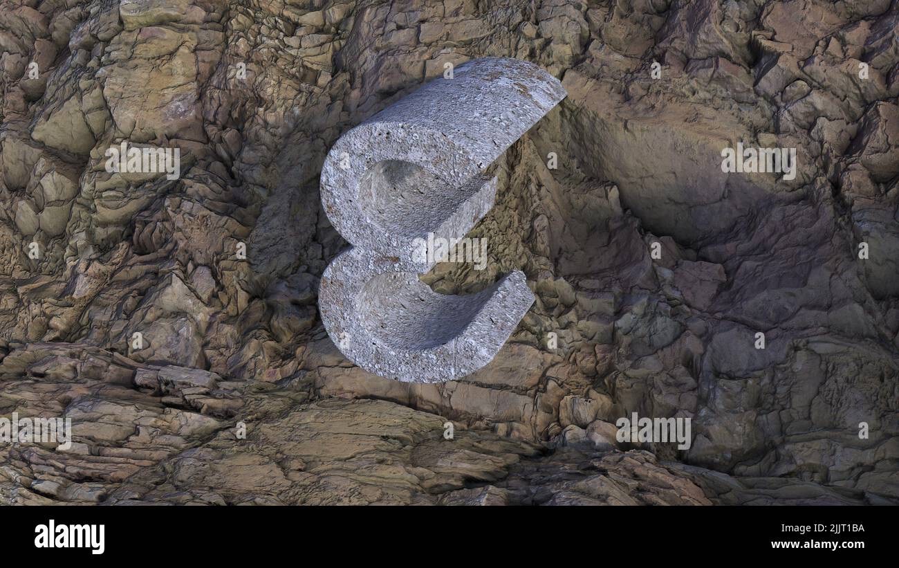 An illustration of Greek letter epsilon from tridimensioanl concrete ...