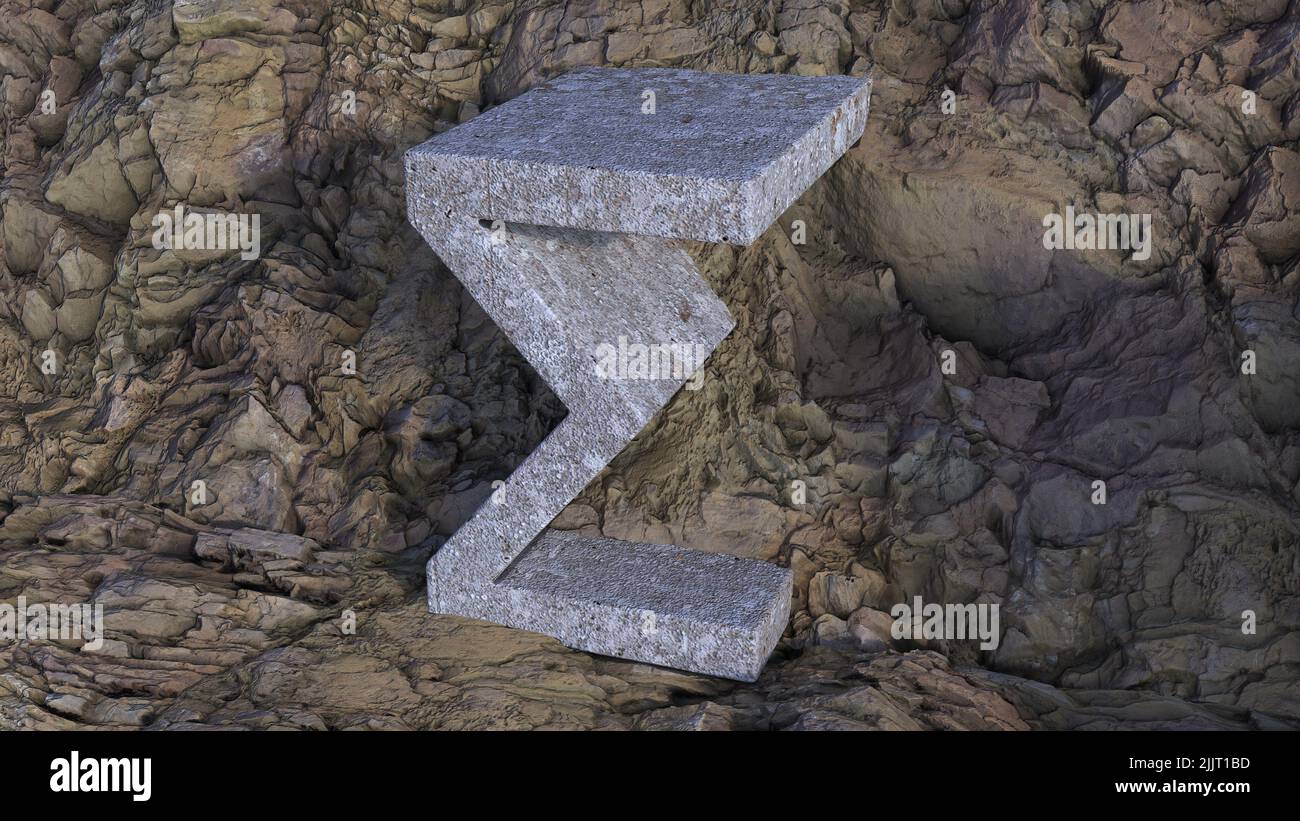 An illustration of Greek letter sigma from tridimensioanl concrete over ...