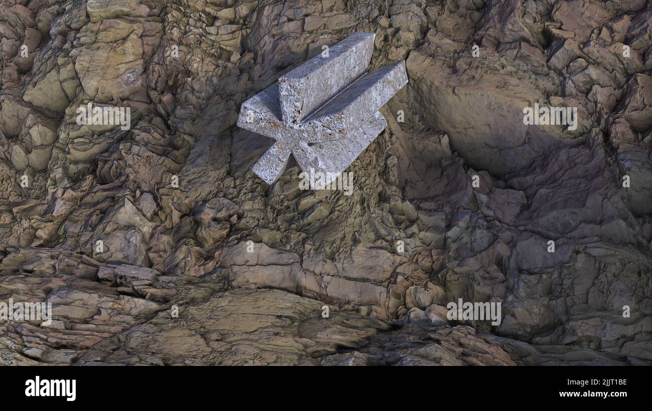 An illustration of the icon of star from tridimensioanl concrete over a ...