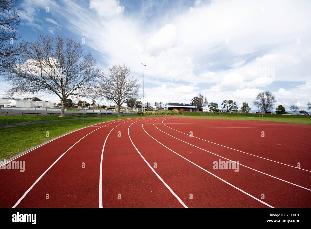 Running track at a sports club Stock Photo - Alamy