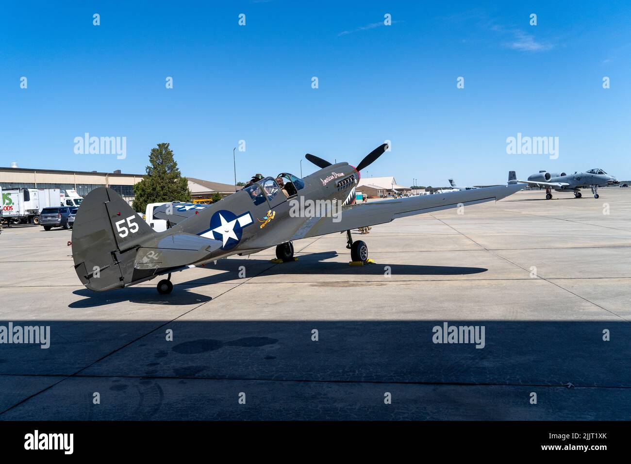 A closeup of the American Dream P-40 Air Show in Shaw Air Force Base in ...