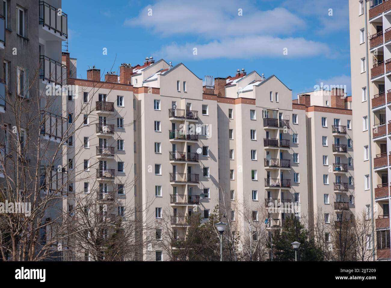 Residential building from 90s in Goclaw area of Warsaw, capital of ...