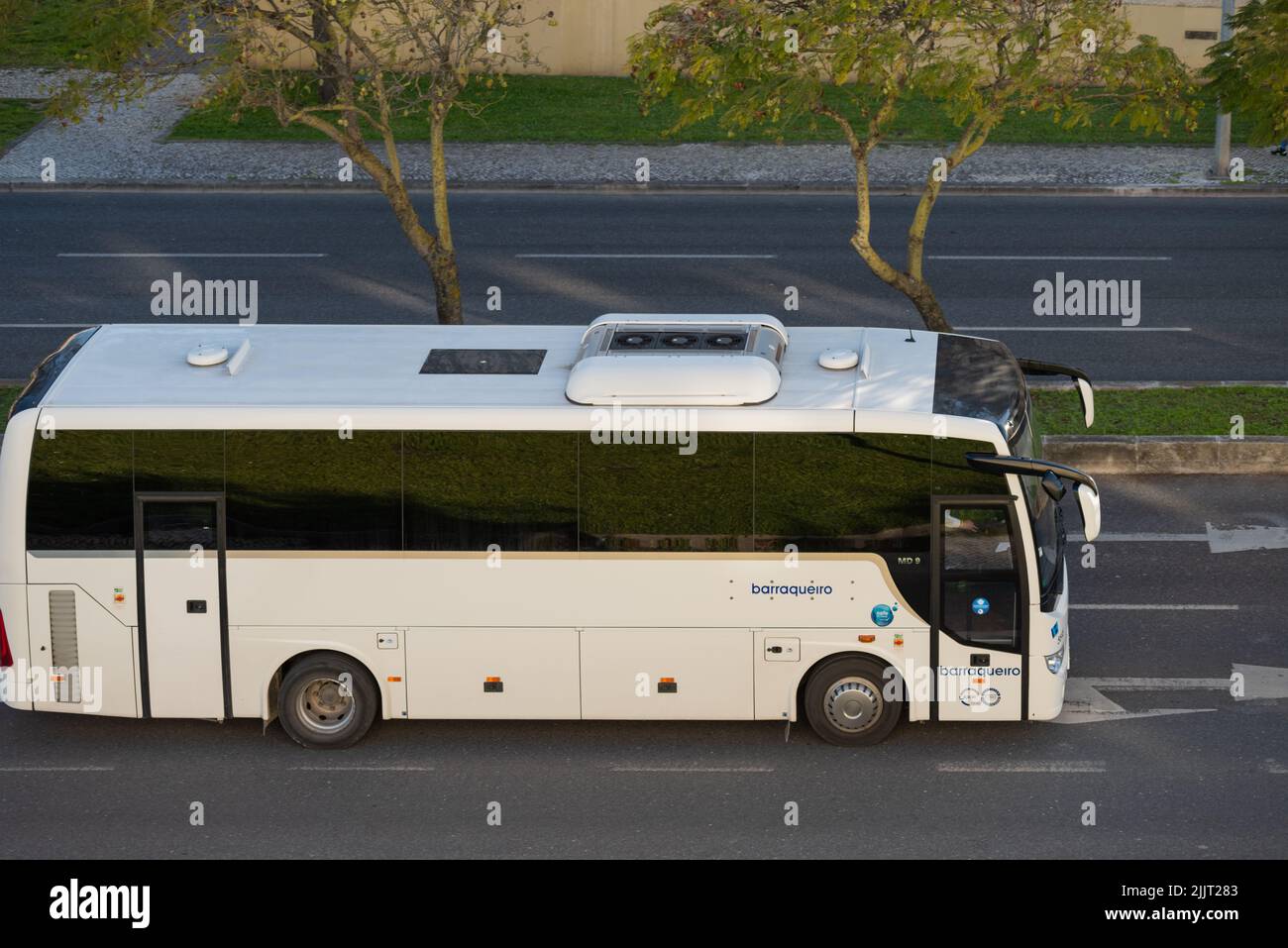 A photo of the bus of the Barraqueiro Transportes company in Lisbon ...