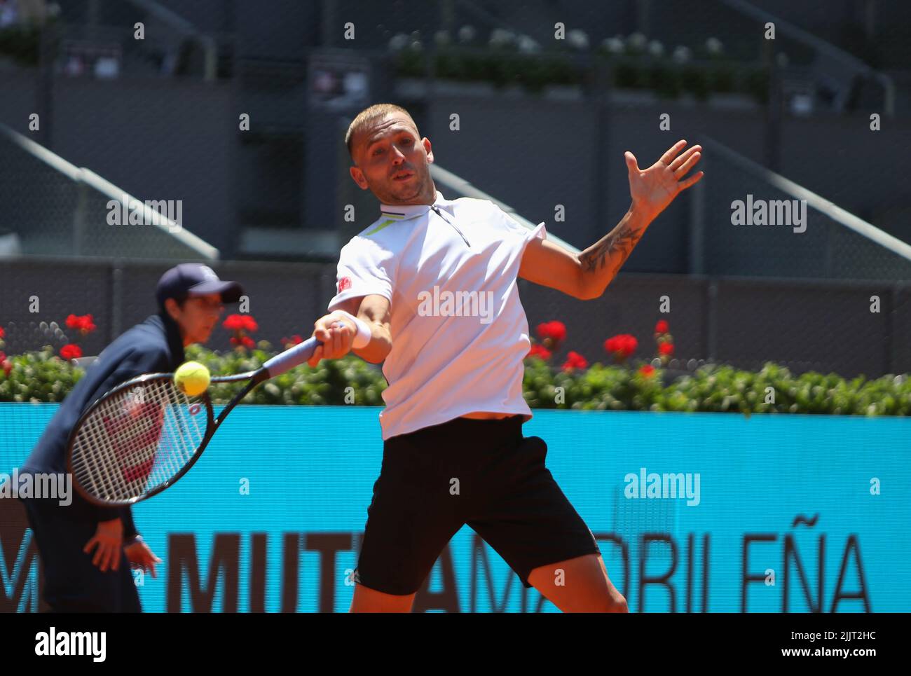 Daniel Evans of Great Britain during the Mutua Madrid Open 2022 tennis ...