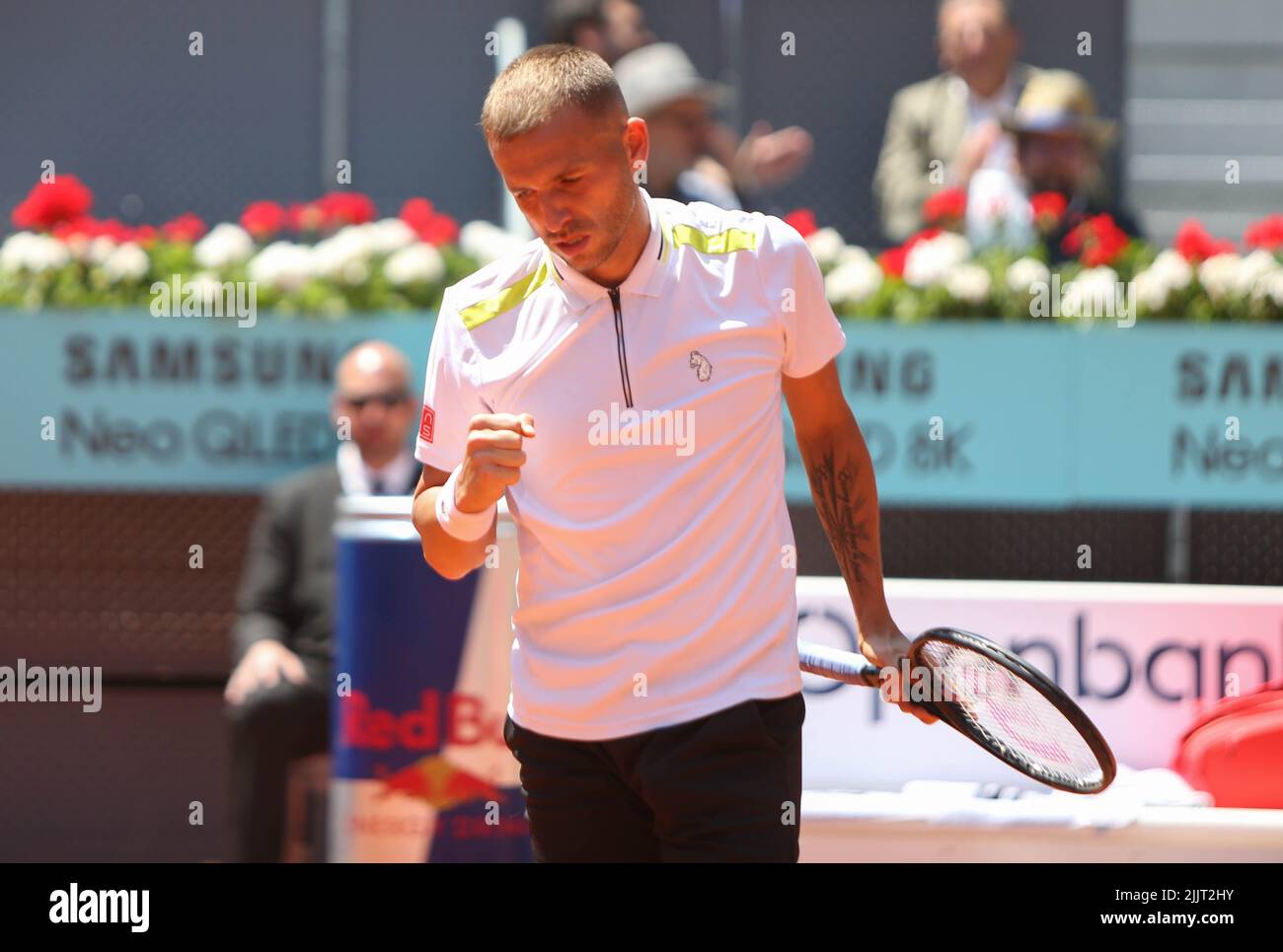 Daniel Evans of Great Britain during the Mutua Madrid Open 2022 tennis ...