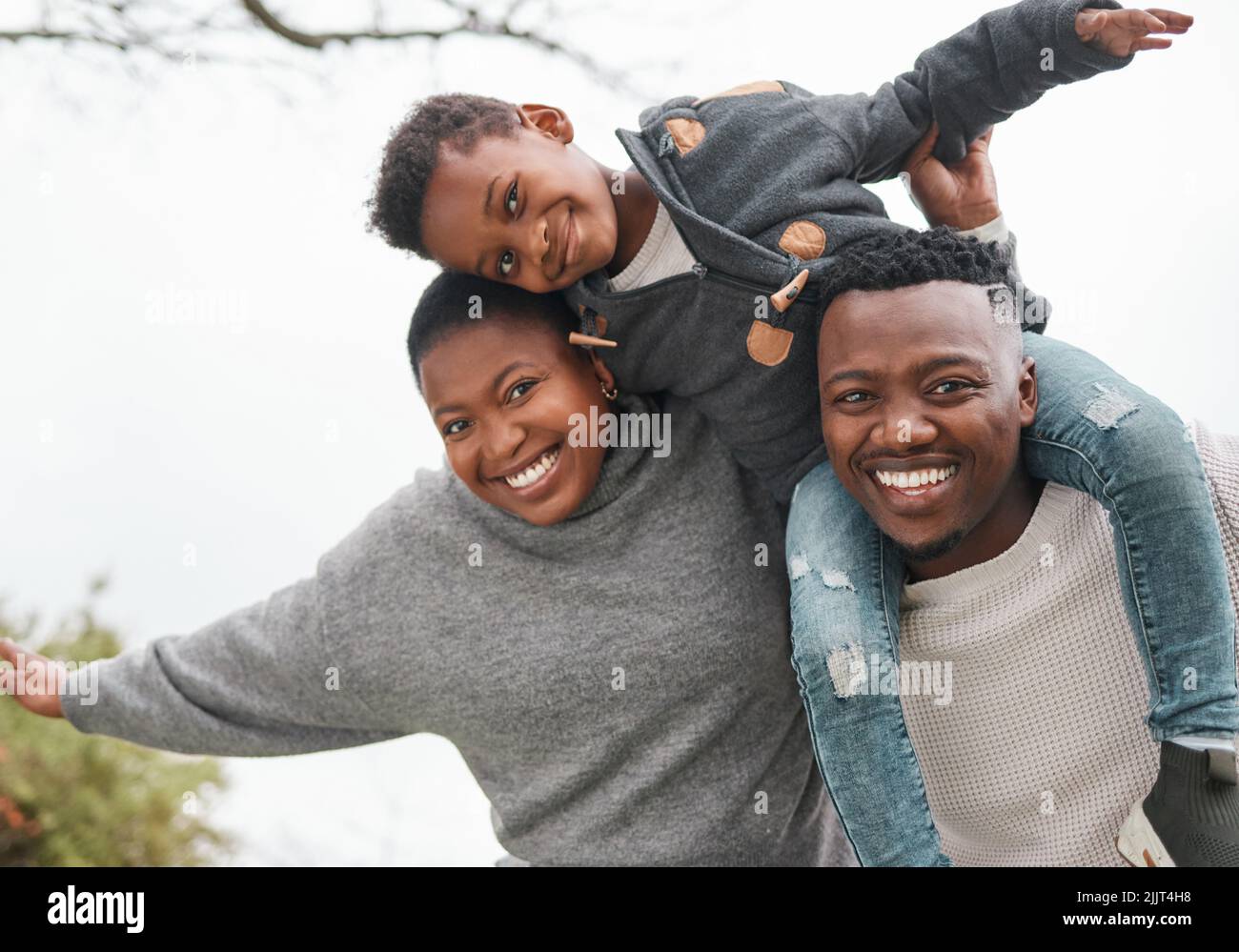 In our family, its all love and fun. Portrait of a happy family bonding ...