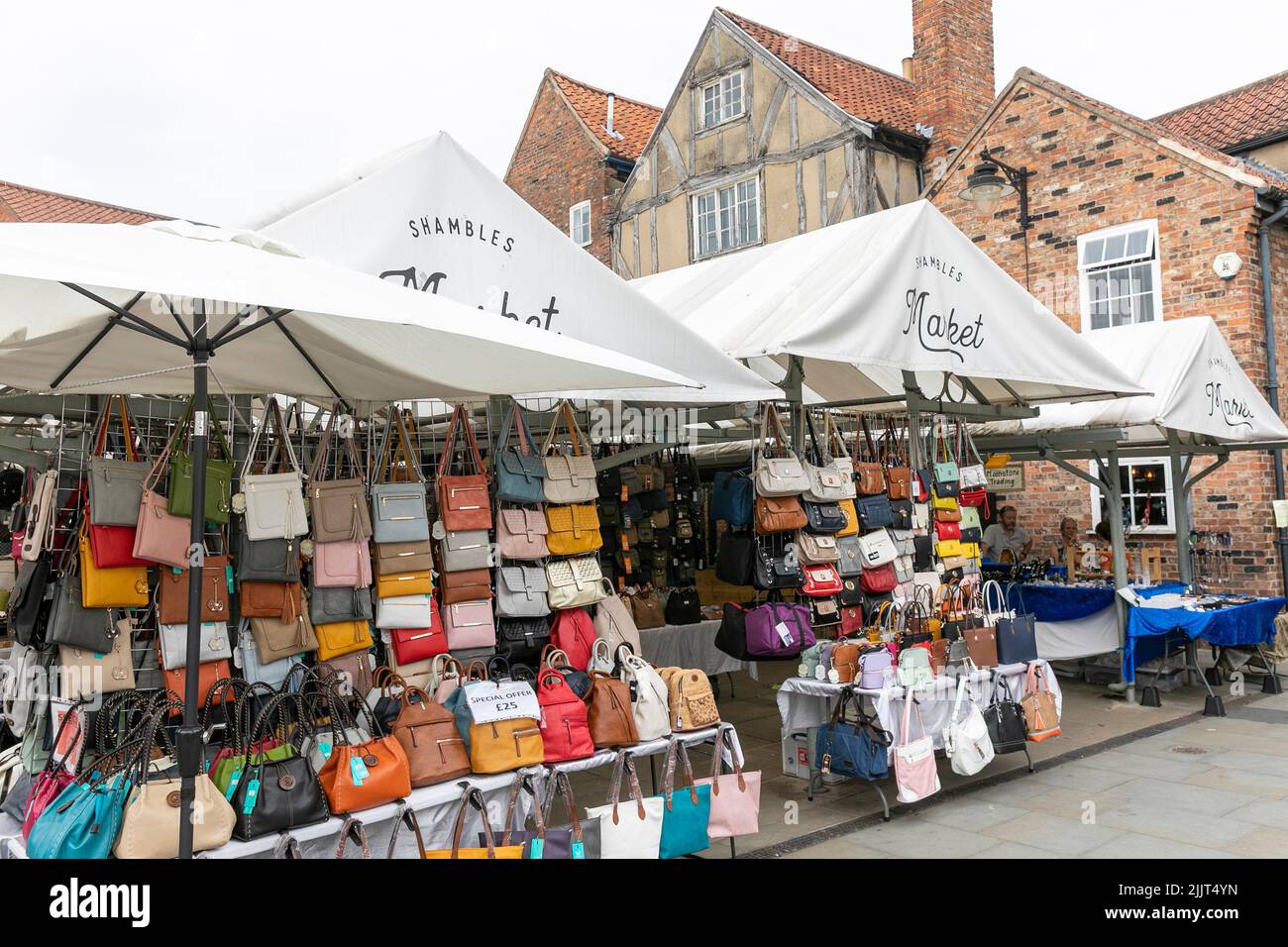The Shambles market area in York city centre, pictured stall selling ...