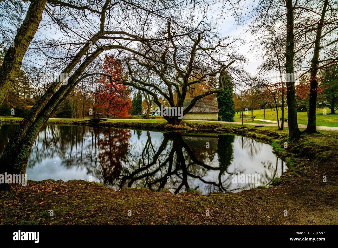 A beautiful view of the Victoria Park in Kronberg, Germany Stock Photo ...