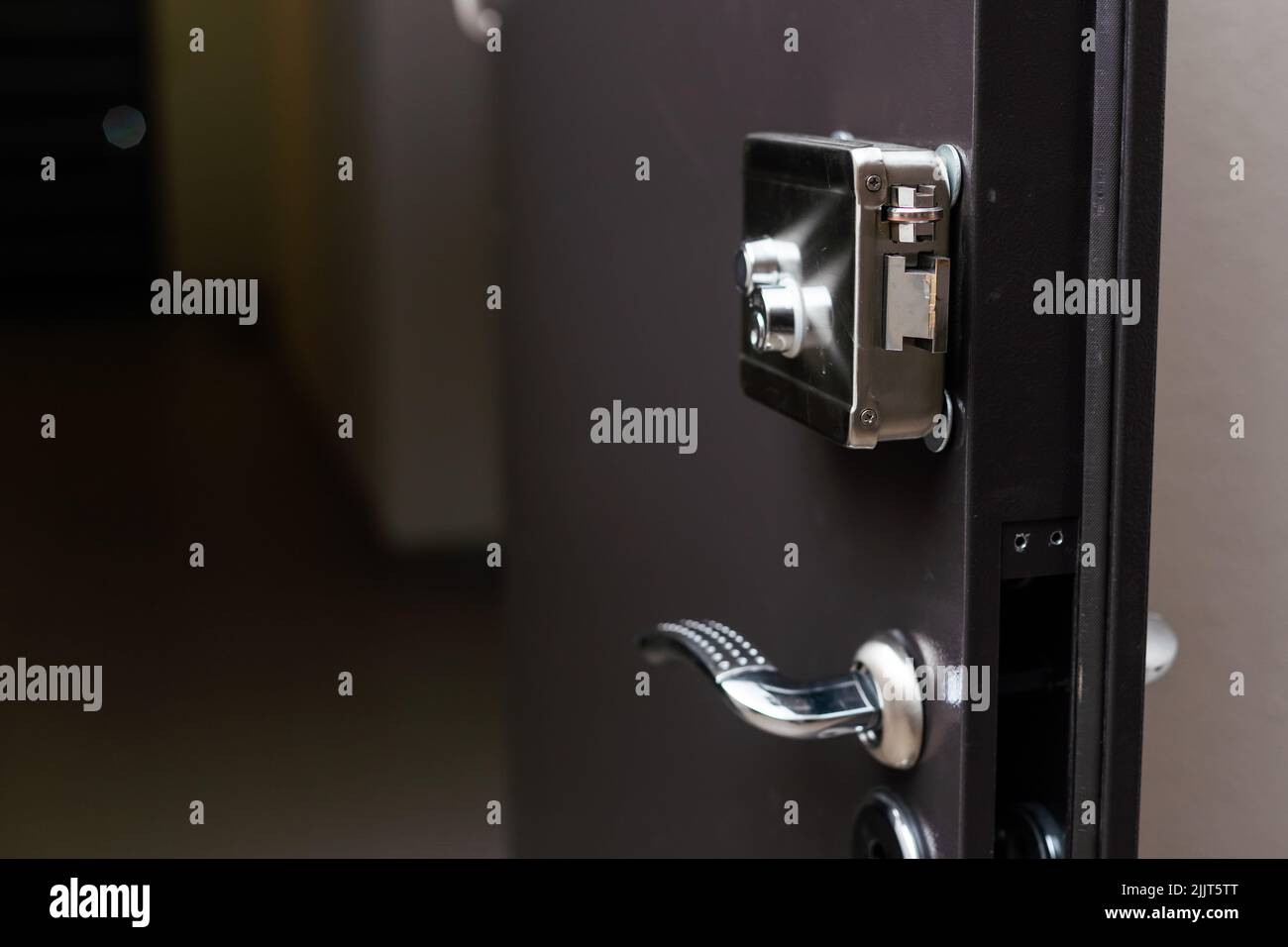 high security lock of an armored home door Stock Photo - Alamy