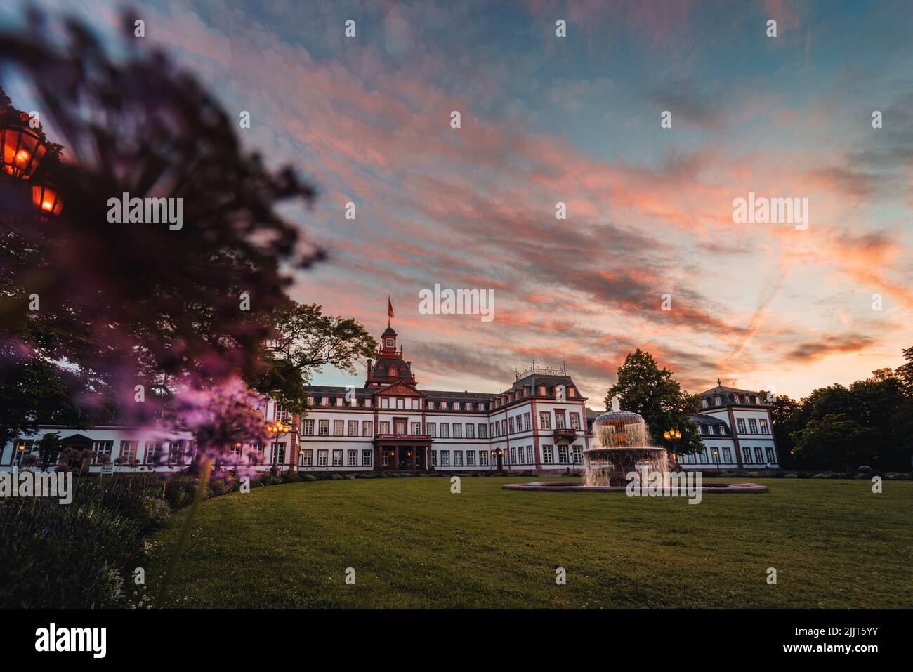 Schloss Philippsruhe castle at sunset in Hanau, Germany Stock Photo - Alamy