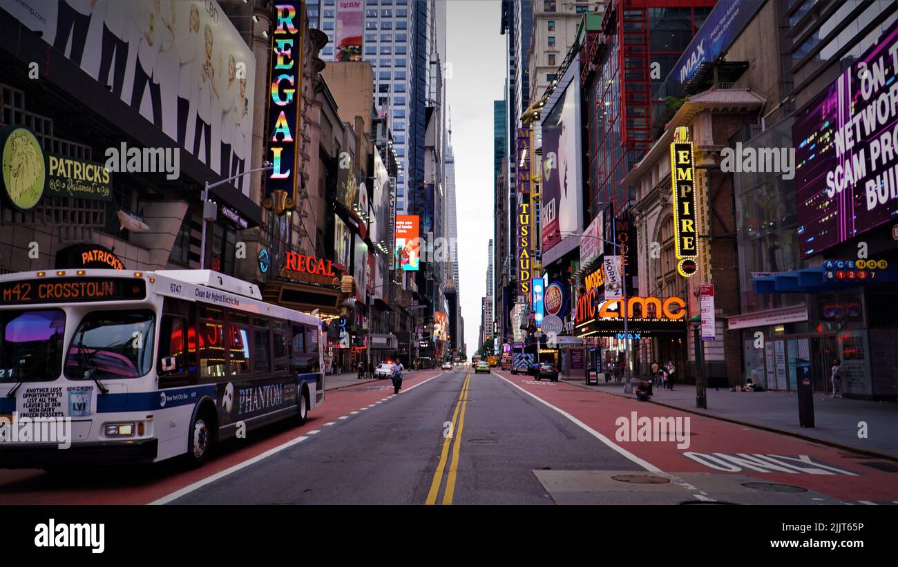 A beautiful view of a traffic road with cars and modern shopping ...
