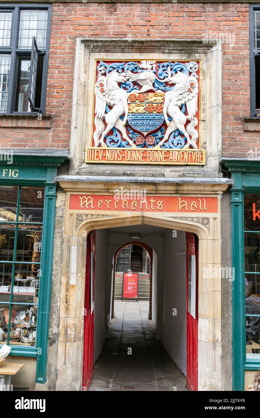 York city fossgate and entrance to Merchants Adventurers Hall, Medieval ...