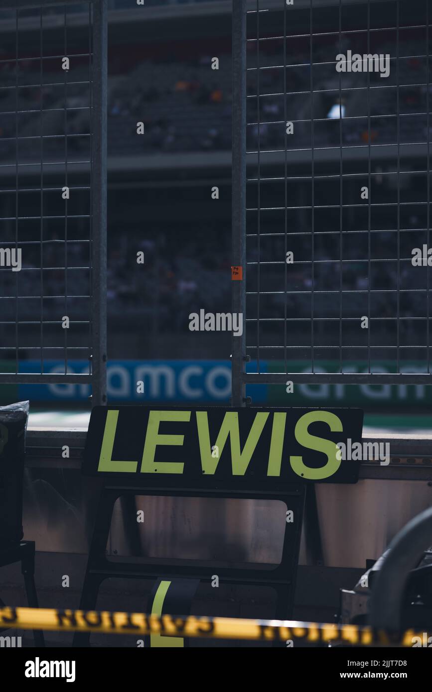 A LEWIS fan banner at the 2021 Formula 1 US Grand Prix USGP in Austin ...