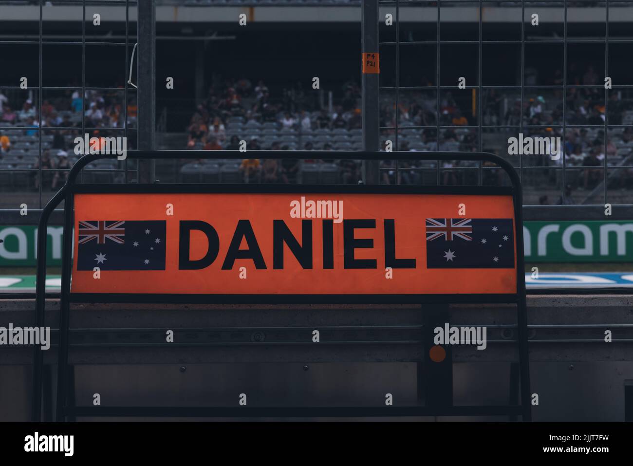 A fan DANIEL banner at the 2021 Formula 1 US Grand Prix USGP in Austin ...