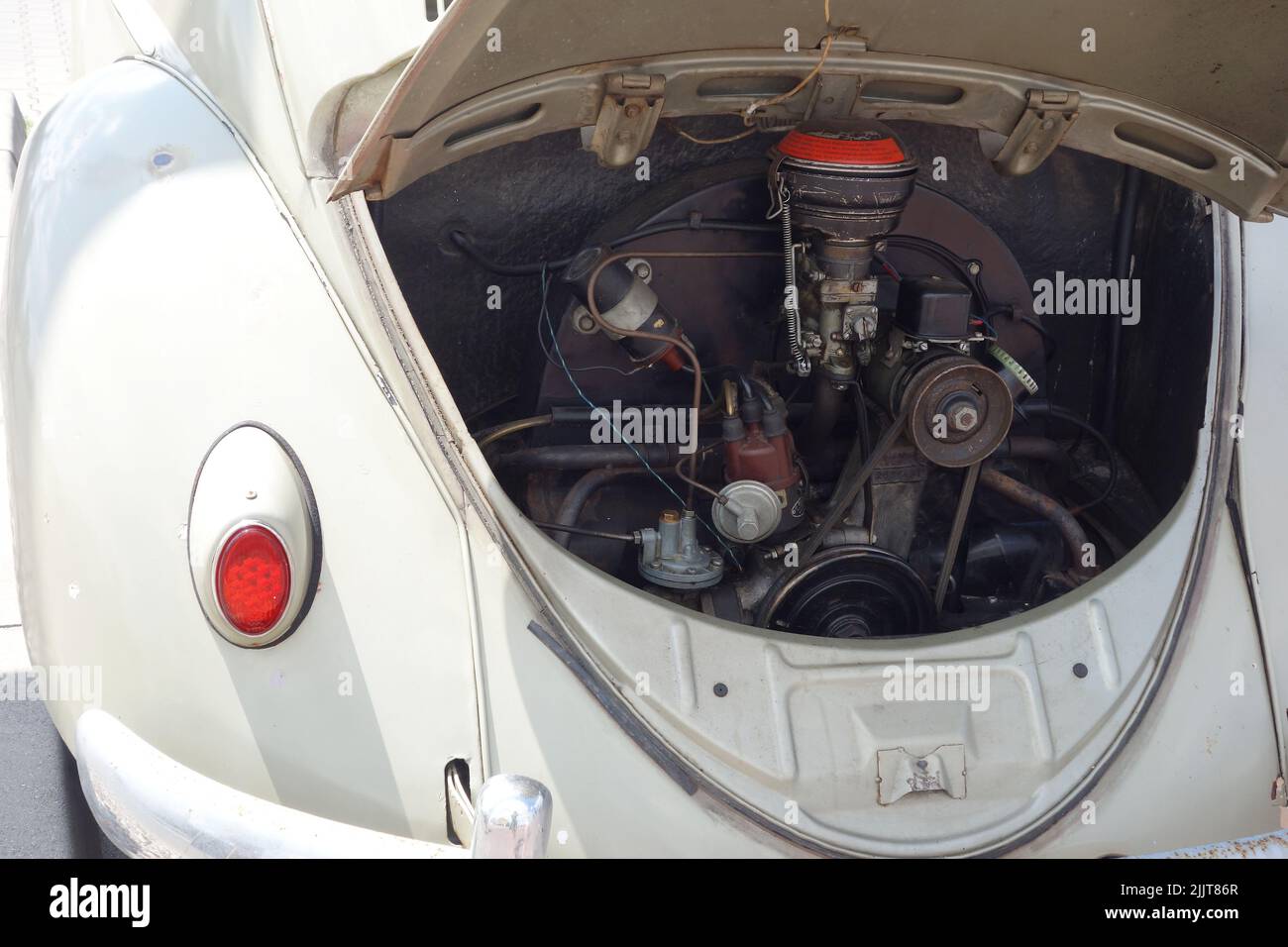 Lublin, Poland. 23 July 2022. Classic red german car volkswagen beetle ...