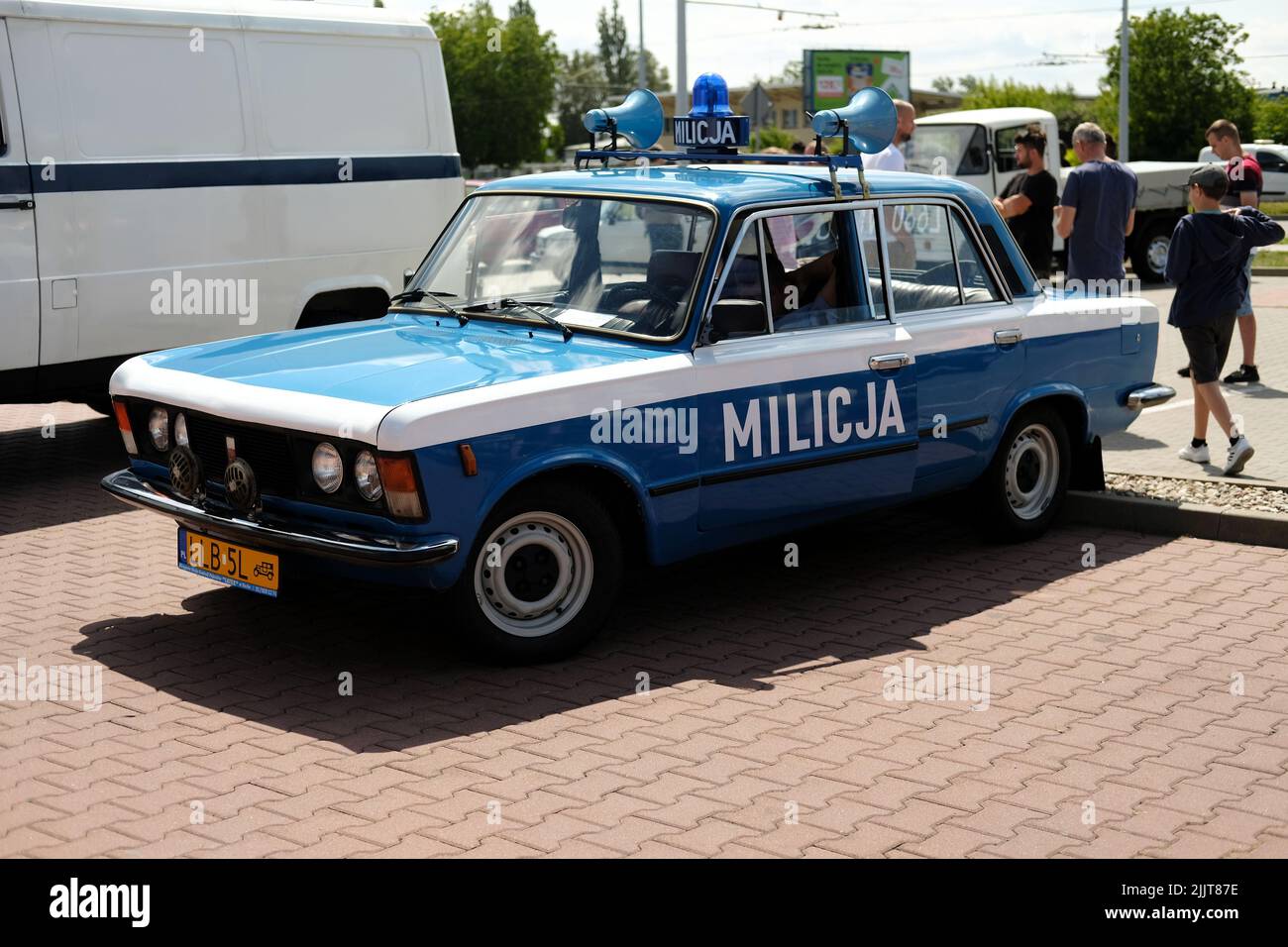 Lunlin, Poland. 24 July 2022. Classic Polish car Fiat 125p - blue ...