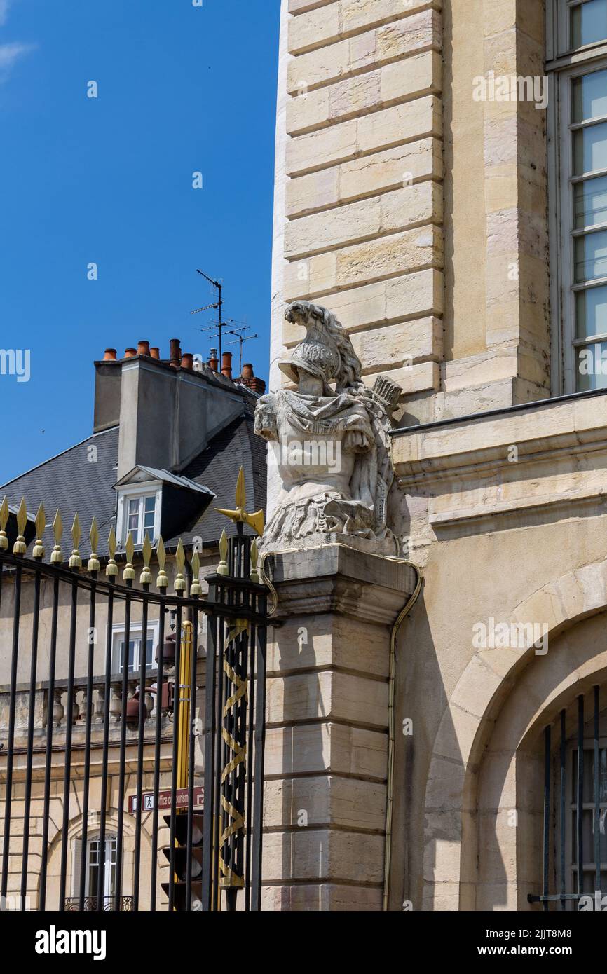 A vertical architectural detail of the Palace of the Dukes and Estates ...