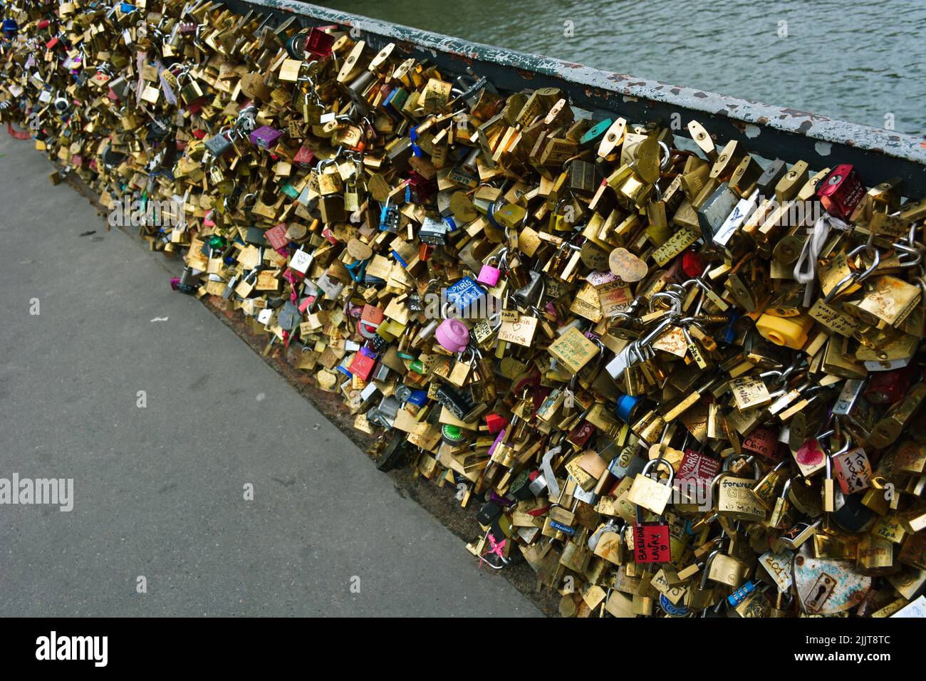A line of locks on bridge in Paris, France Stock Photo - Alamy