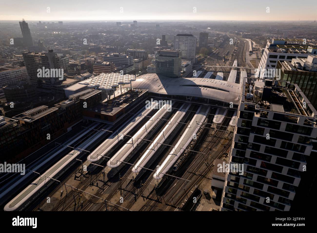 Dutch public transportation and engineering seen from above with high ...