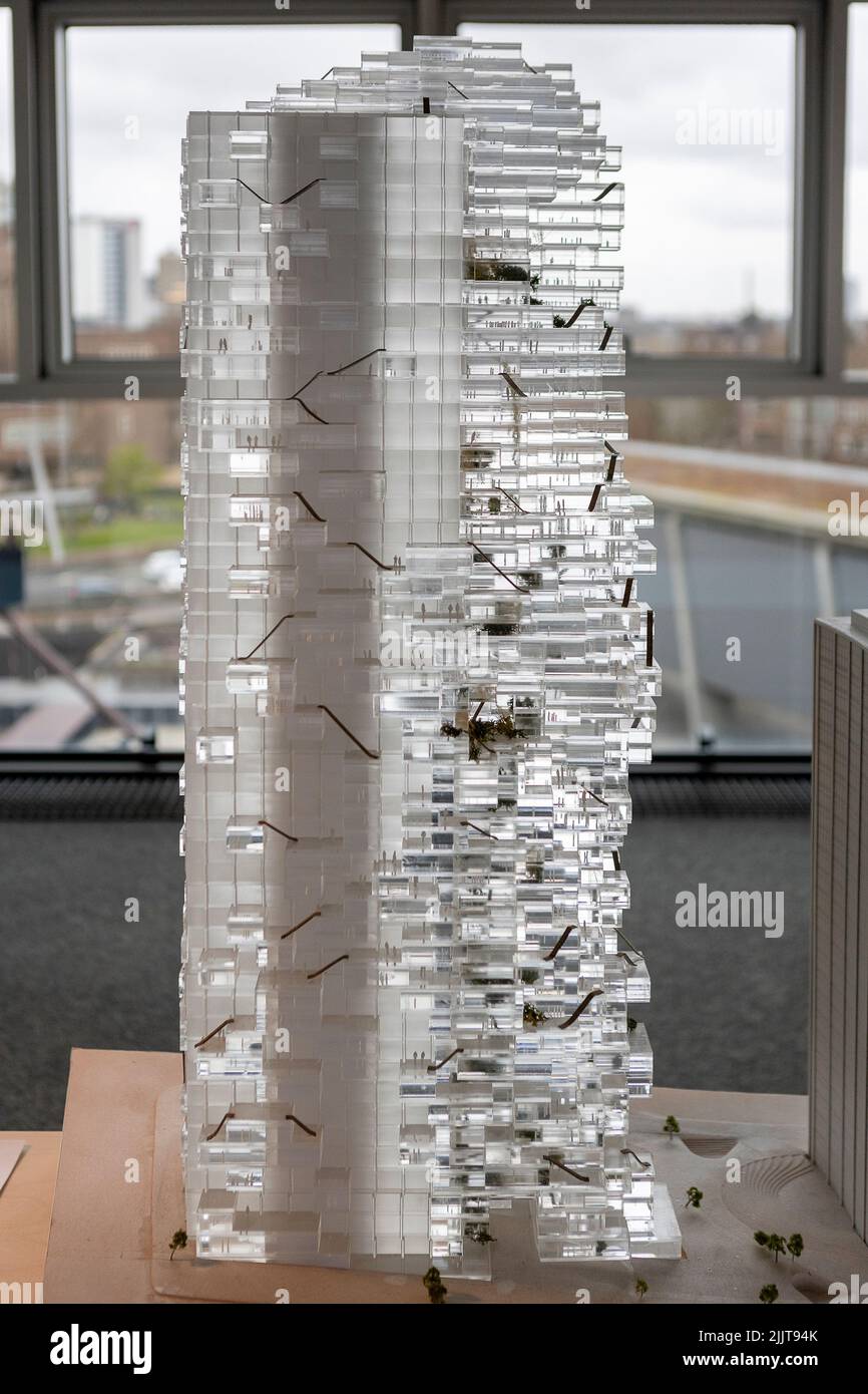 Tower in visual miniature impression of architectural project in ...