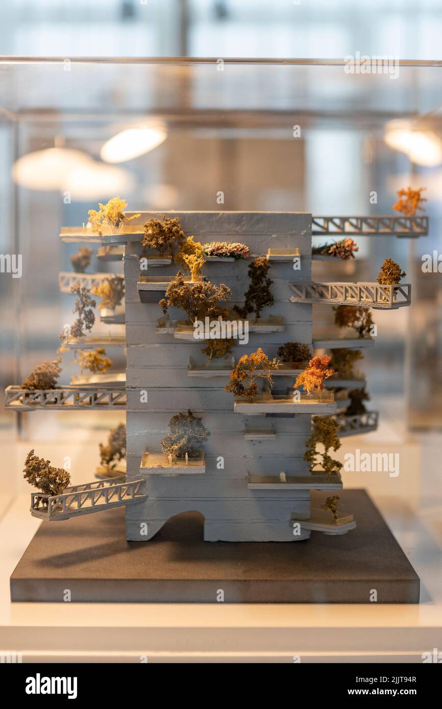 Intricate miniature impression of architectural project in maquette ...