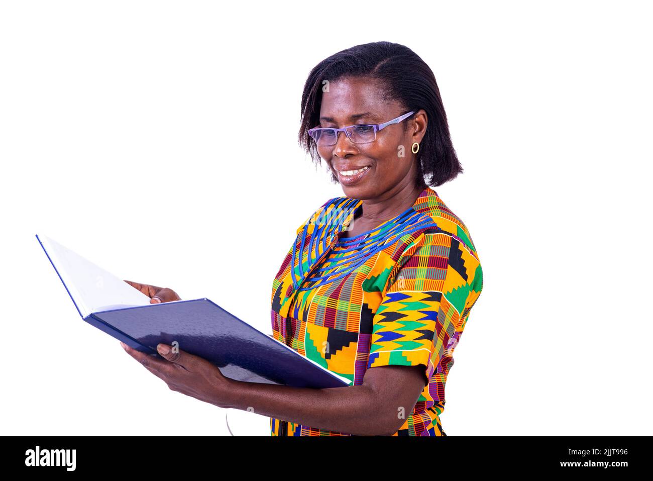 Woman standing reading book arms hi-res stock photography and images ...