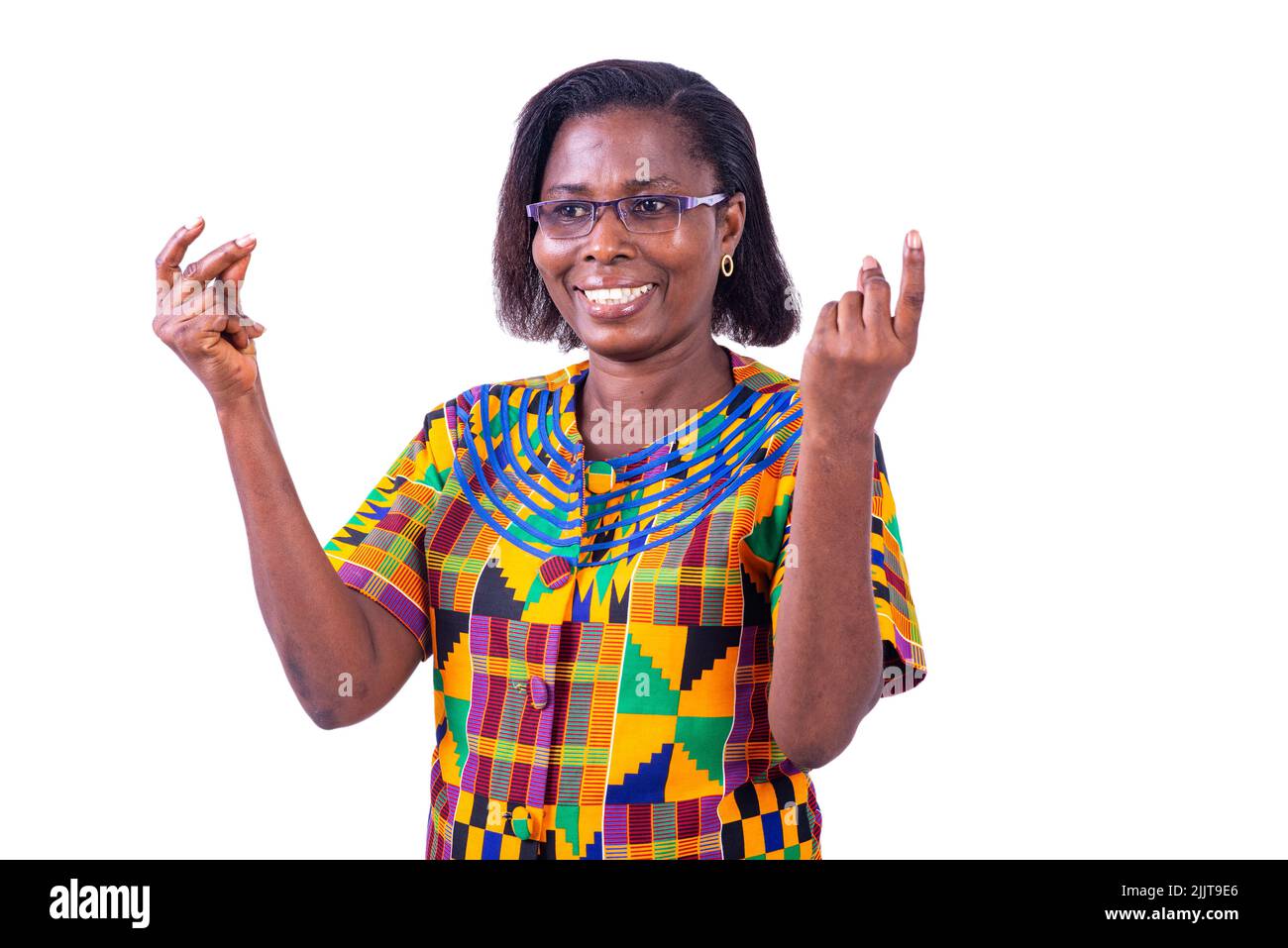 beautiful adult woman wearing glasses snapping her fingers while ...