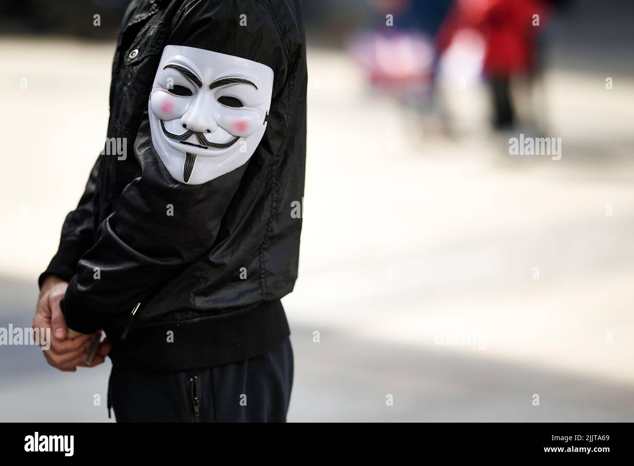 The "Anonymous" protest on the streets of Slough UK Stock Photo - Alamy