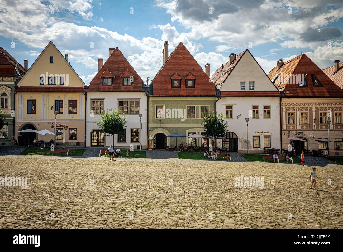 Buildings in the old town of Bardejov - one of UNESCO's World Heritage ...