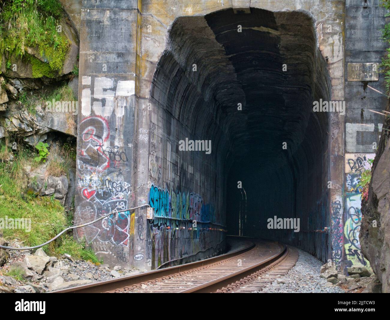 Graffiti in a railroad tunnel hi-res stock photography and images - Alamy