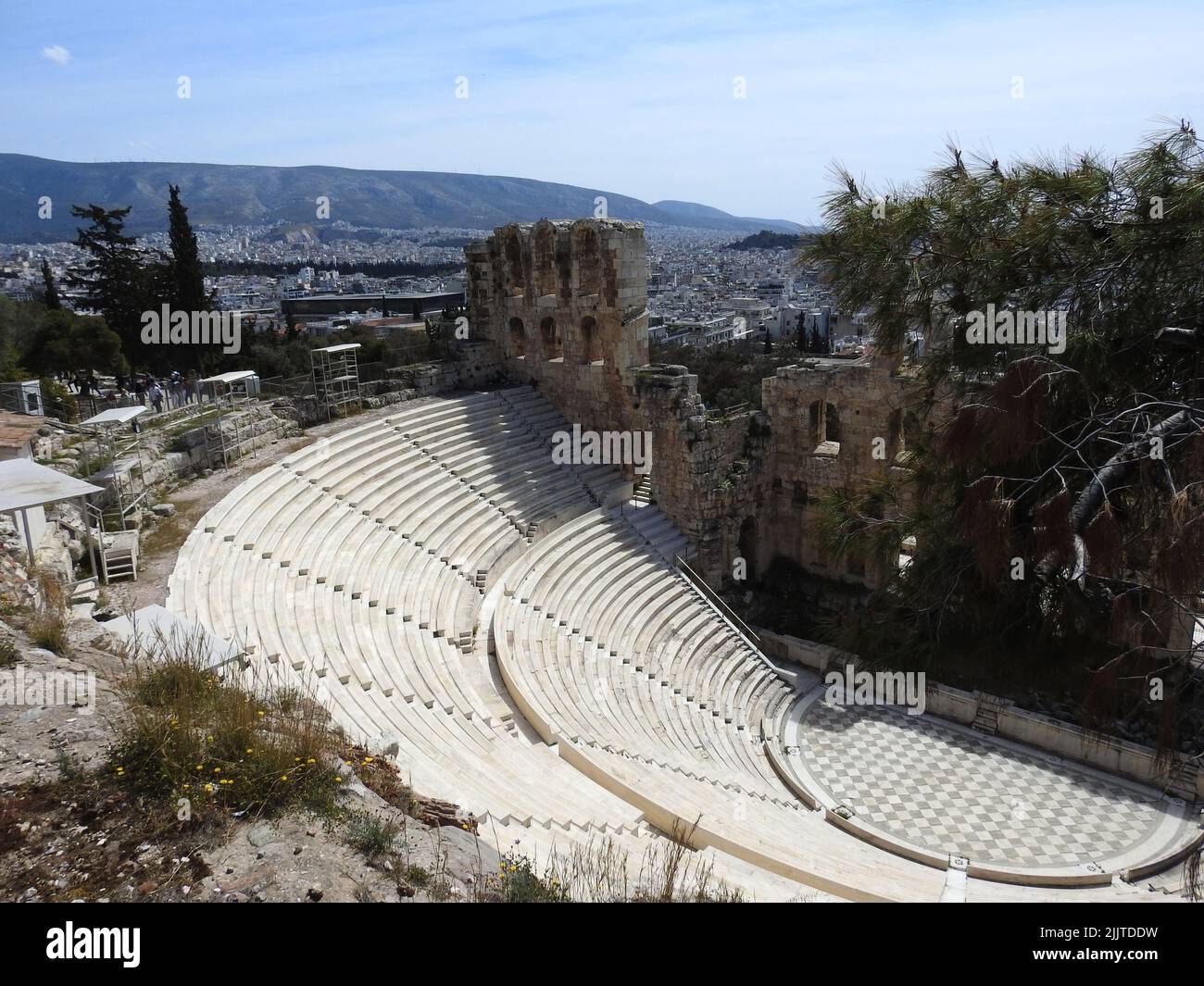 A beautiful view of the Odeon of Herodes Atticus, Theatre in Athens ...