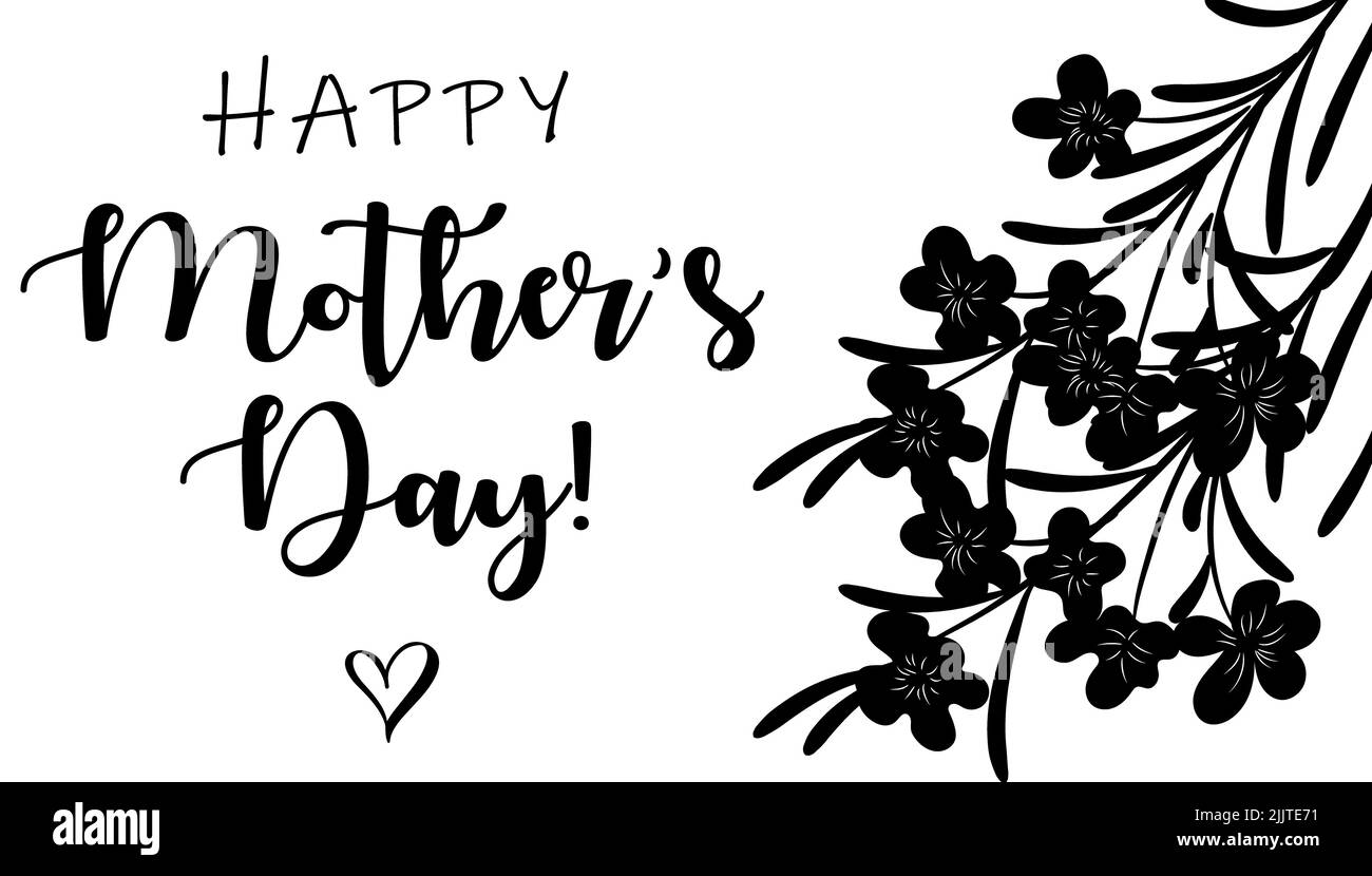 Happy Mothers Day Clipart Black And White