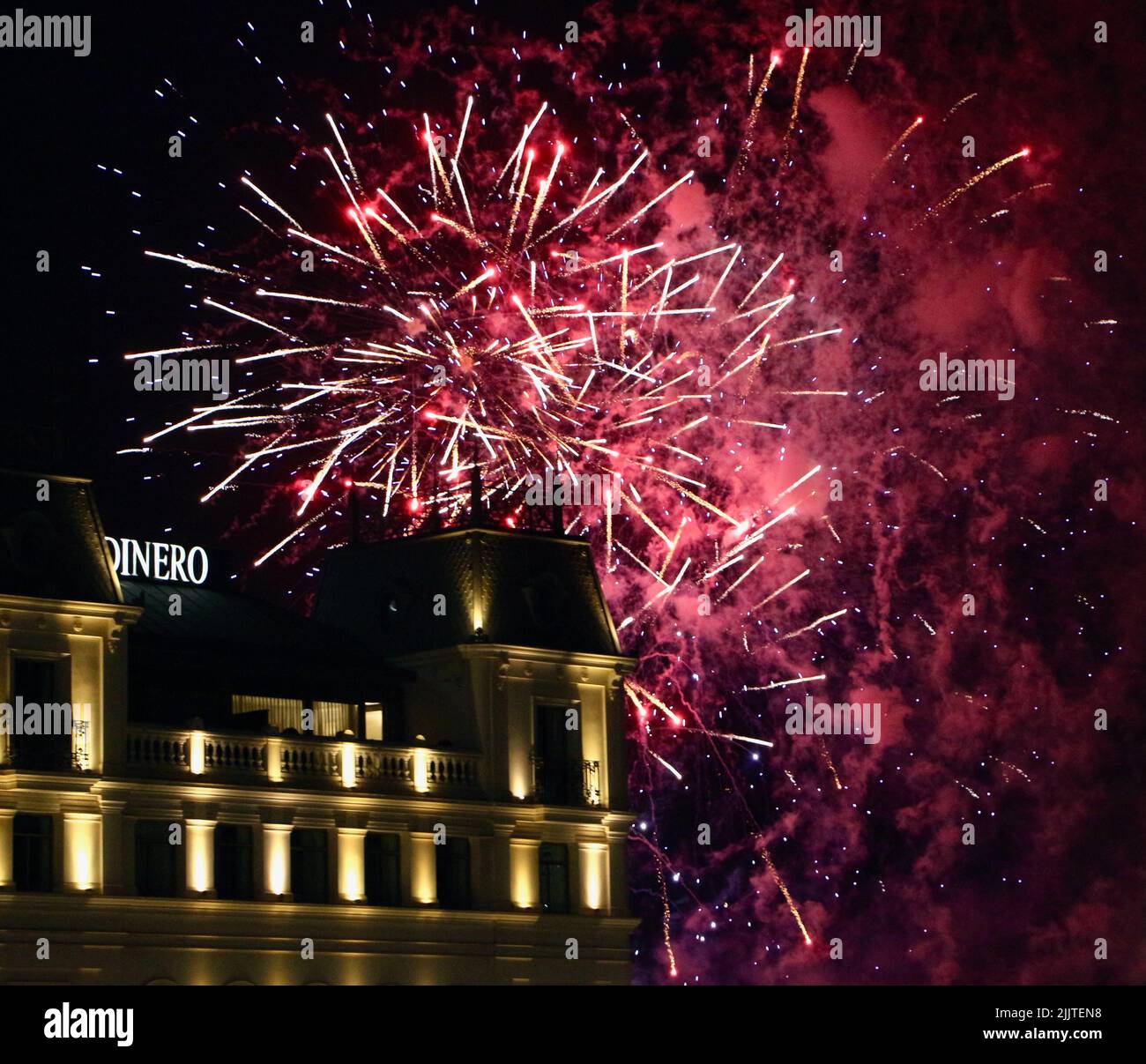 Fireworks display on the night before the James the Great apostle ...