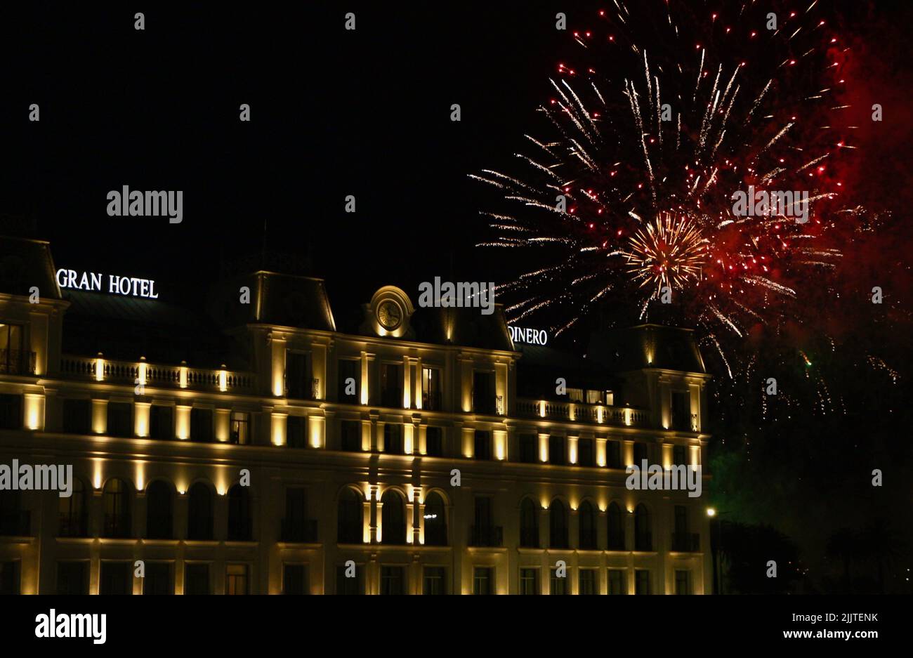 Fireworks display on the night before the James the Great apostle ...
