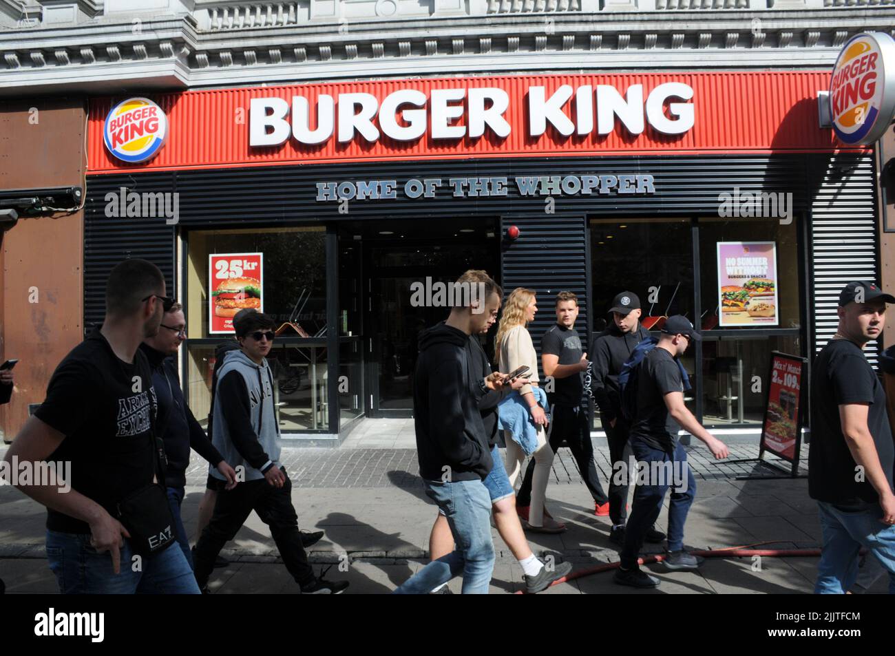 Copenhagen /Denmark/28 July 2022/American fast food chain Burger king ...