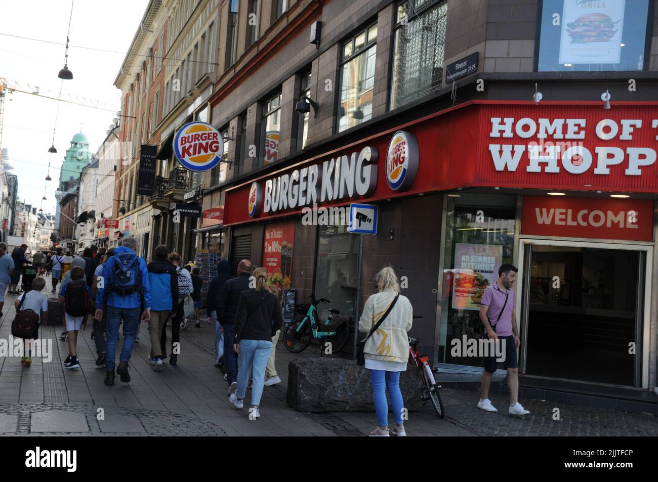 Copenhagen /Denmark/28 July 2022/American fast food chain Burger king ...