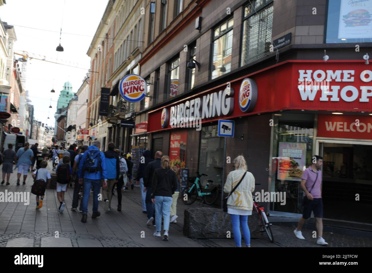 Copenhagen /Denmark/28 July 2022/American fast food chain Burger king ...