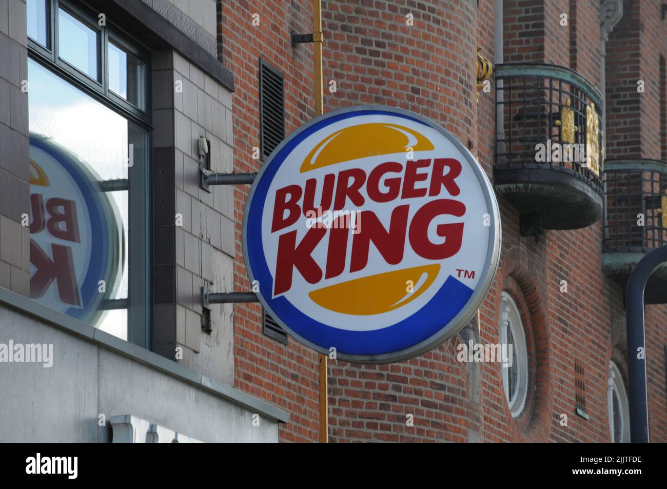 Copenhagen /Denmark/28 July 2022/American fast food chain Burger king ...