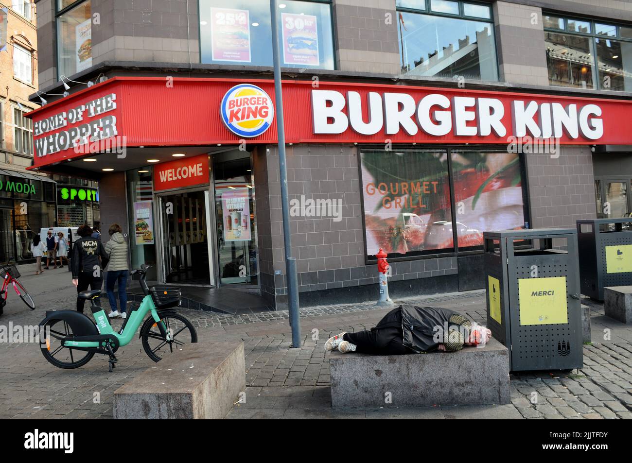 Copenhagen /Denmark/28 July 2022/American fast food chain Burger king ...