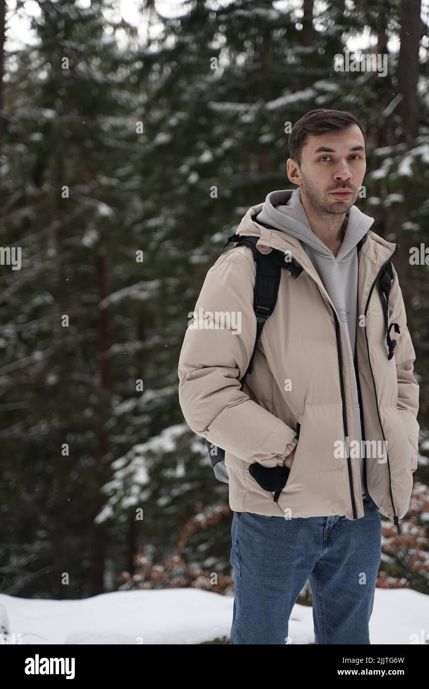 Portrait of a man in the snow hi-res stock photography and images - Alamy